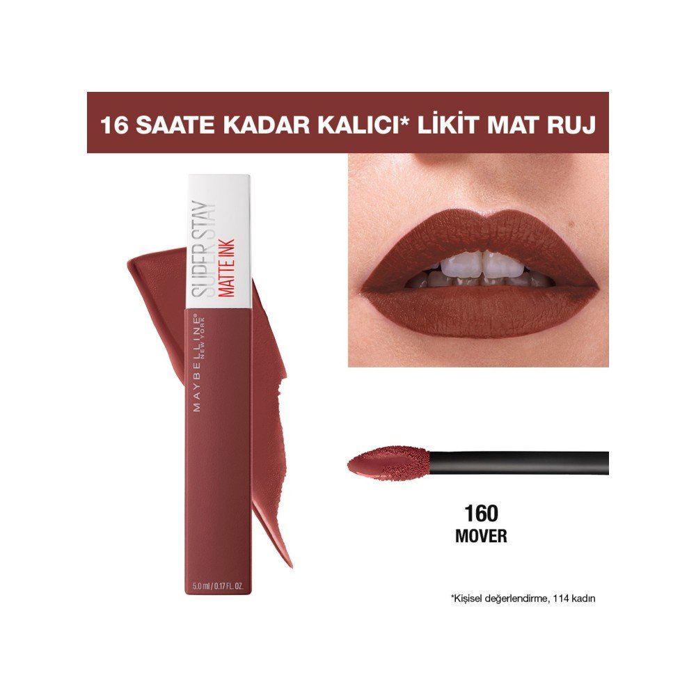 Maybelline New York Super Stay Matte Ink Likit Mat Ruj - 160 Mover ...