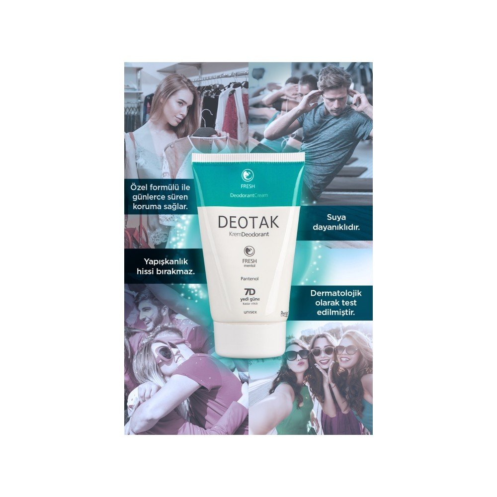 Deotak Fresh Menthol Krem Deodorant 35 ml