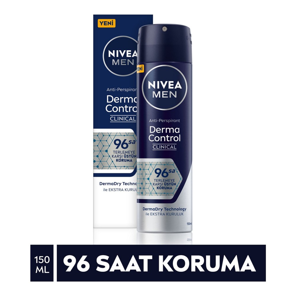 NIVEA Men Derma Control Clinical Erkek Sprey Deodorant 150ml,96 Saat ...