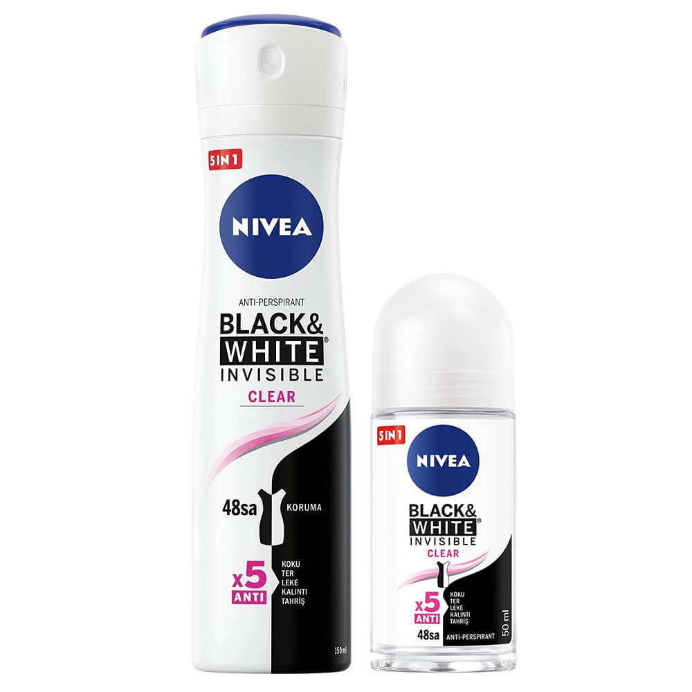 NIVEA DEO BAYAN BLACK WHITE 150ML+ROLLON 25ML